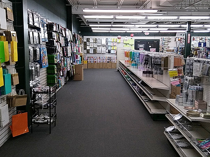 Aisle after aisle of possibility! This interior shot is like a choose-your-own-adventure book, but with more household items and snacks.