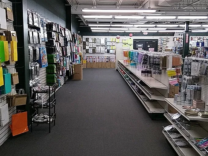 Aisle after aisle of possibility! This interior shot is like a choose-your-own-adventure book, but with more household items and snacks.