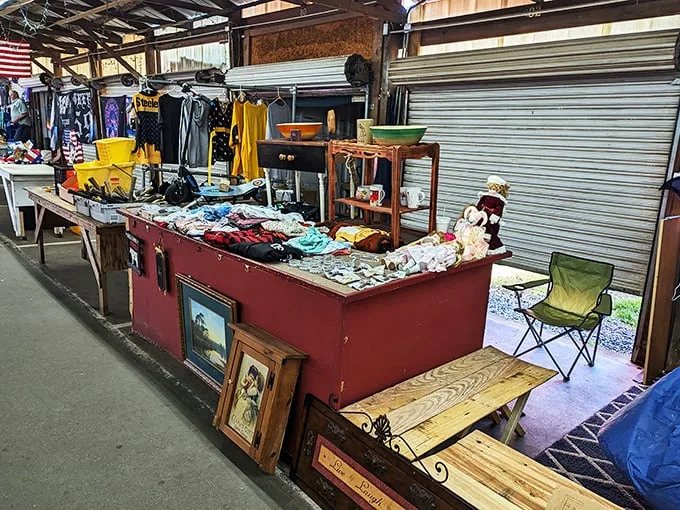 Treasure trove or organized chaos? This booth is like Mary Poppins' carpet bag – you never know what magical find might pop up next.