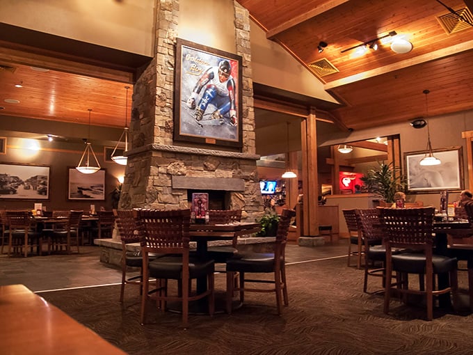Step inside and feel the warmth wash over you. With its cozy fireplace and wooden beams, it's like a bear hug for your soul.