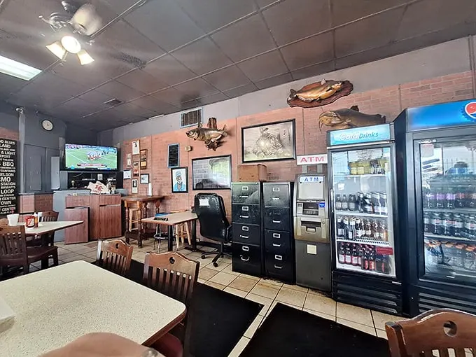 Where mounted fish watch you eat and ceiling fans keep the smoke dancing - this no-frills dining room tells you they're serious about the food.