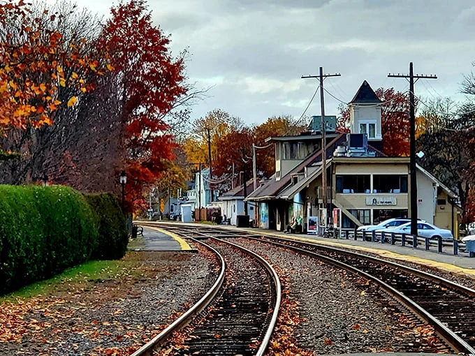 All aboard the time machine! Concord's train tracks lead you through a kaleidoscope of autumn colors, like nature's own Broadway show.