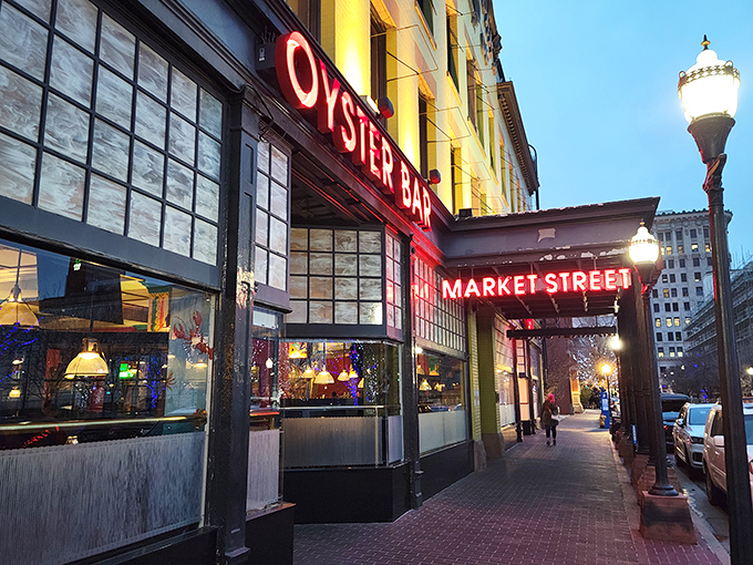 Market Street Grill: Where "fresh off the boat" meets "high in the mountains." This oyster bar glows like a pearl in downtown's oyster.
