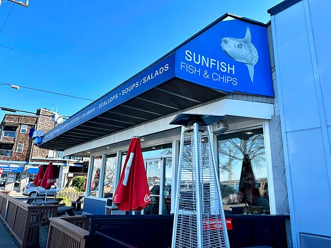 Holy mackerel! Sunfish isn't just a meal, it's a maritime adventure. Their fish and chips are the catch of the day, every day.
