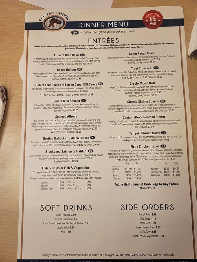 The menu reads like a "Who's Who" of the seafood world. Decisions, decisions – it's a delicious dilemma!