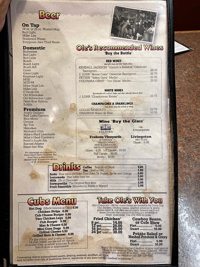 Decisions, decisions! Ole's menu is a carnivore's dream and a vegetarian's... well, let's just say there's something for everyone.