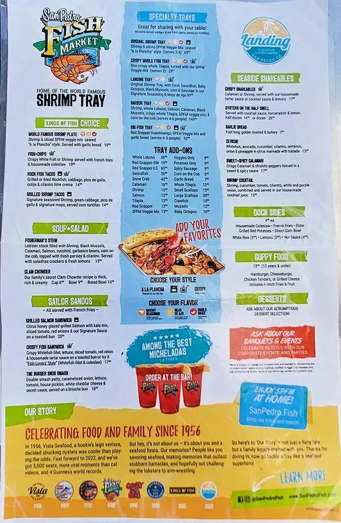 Decisions, decisions! This menu is like a treasure map for seafood lovers, guiding you to delicious discoveries and mouthwatering adventures.