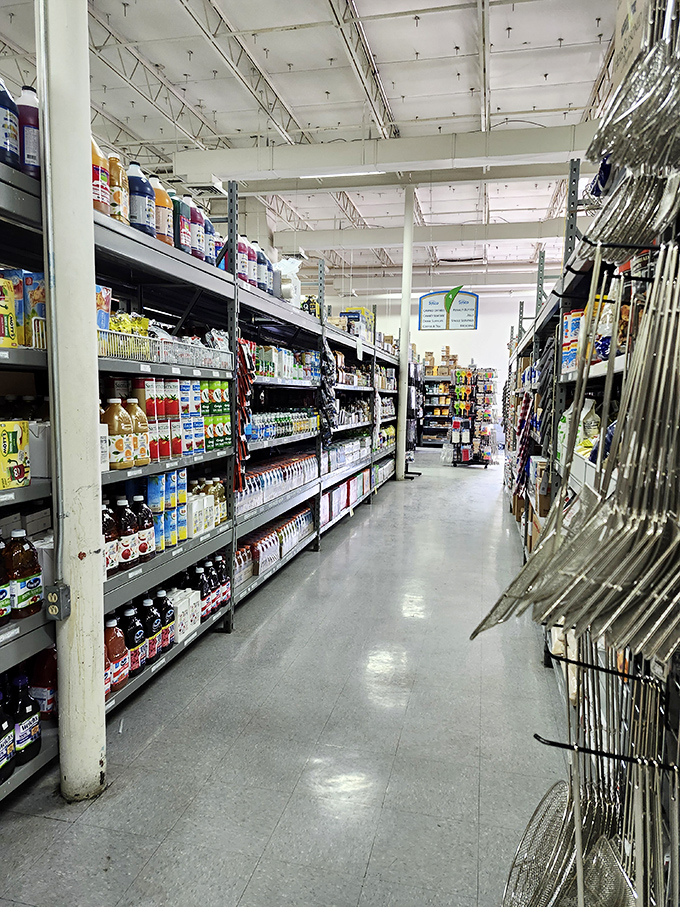 Aisle after aisle of culinary possibilities. It's like your grandma's pantry met Costco and decided to throw a party.