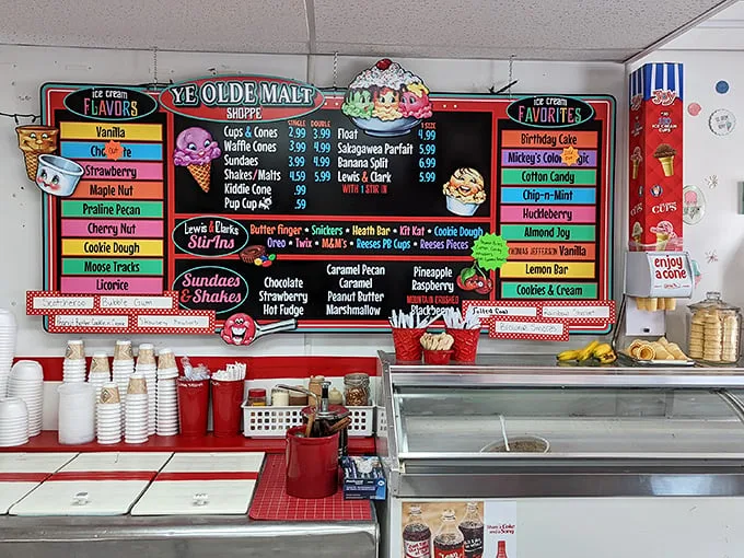 Decisions, decisions! This menu board is a work of art that would make Jackson Pollock jealous. Pro tip: Close your eyes and point – you can't go wrong here.