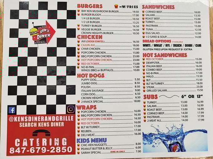 Menu madness! Ken's offerings read like a greatest hits album of diner classics. Warning: Choosing just one item may cause decision paralysis.
