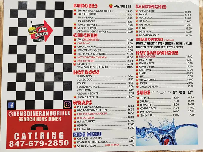Menu madness! Ken's offerings read like a greatest hits album of diner classics. Warning: Choosing just one item may cause decision paralysis.