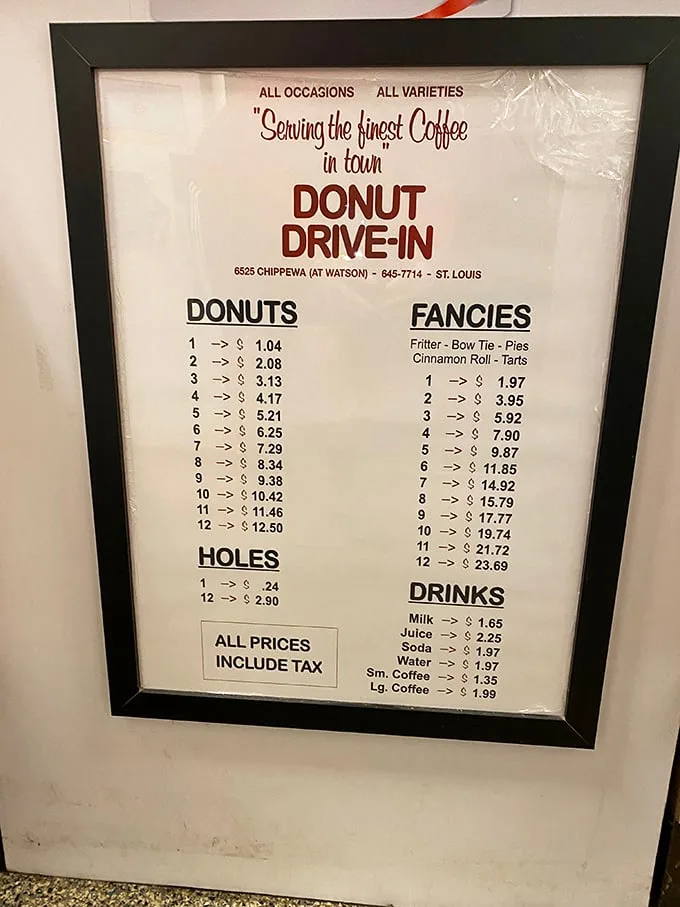 Behold, the sacred scroll of sweetness! This menu isn't just a list; it's a roadmap to delicious decisions and happy taste buds.