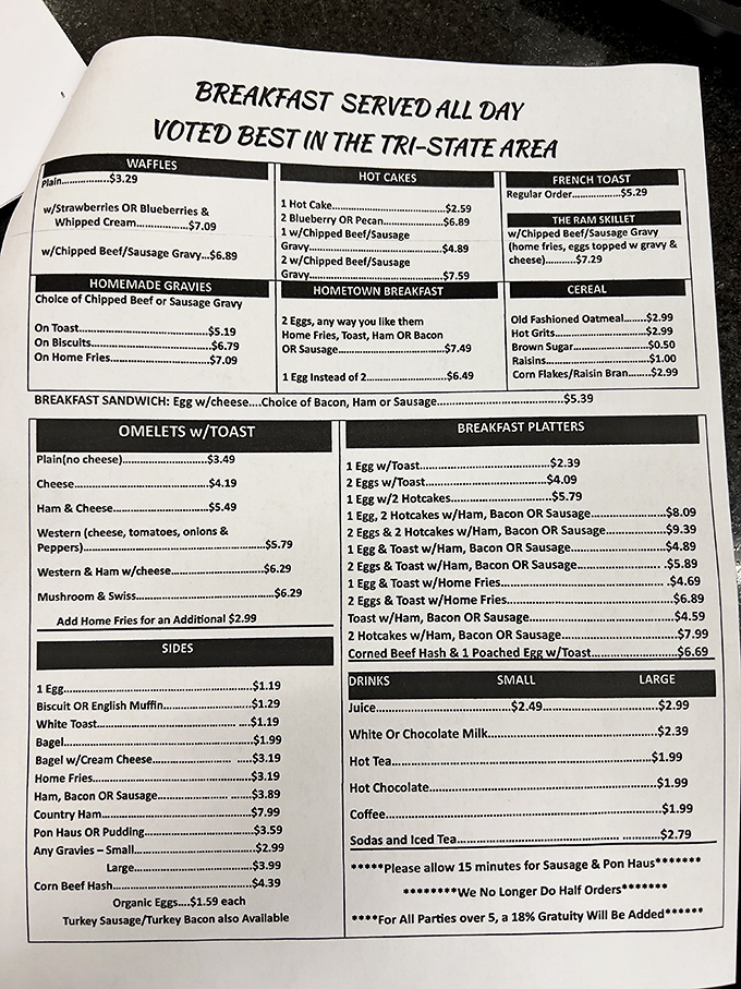 Behold, the sacred text of breakfast lovers! Betty's menu is a choose-your-own-adventure novel where every ending is delicious.