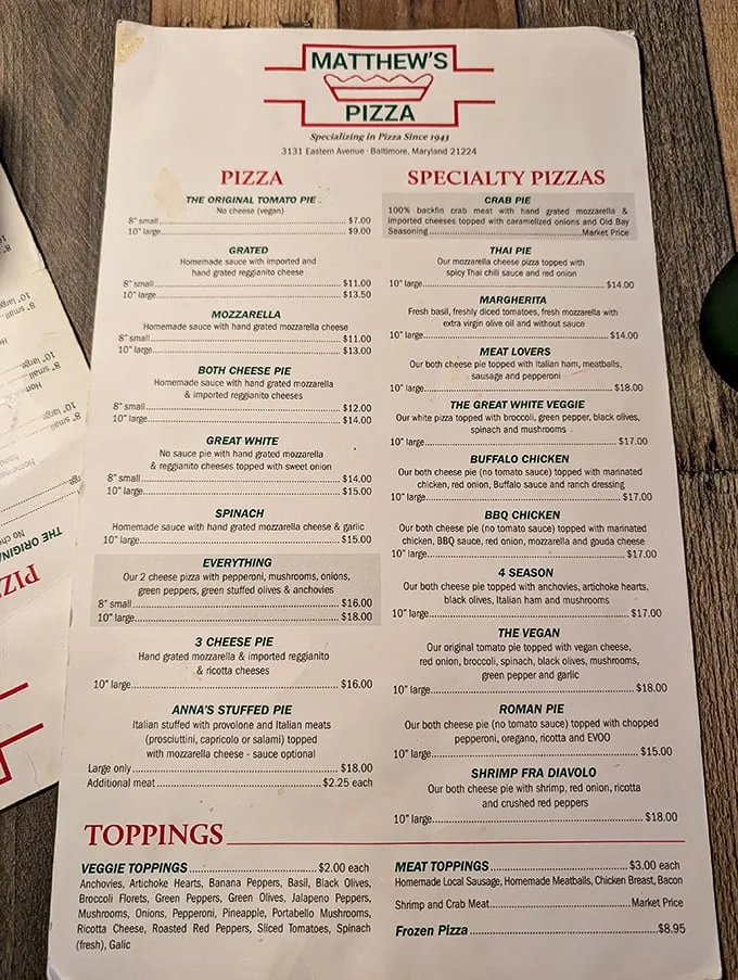 A menu that reads like a love letter to pizza! From classic pies to creative concoctions, Matthew's has something to satisfy every cheesy craving.