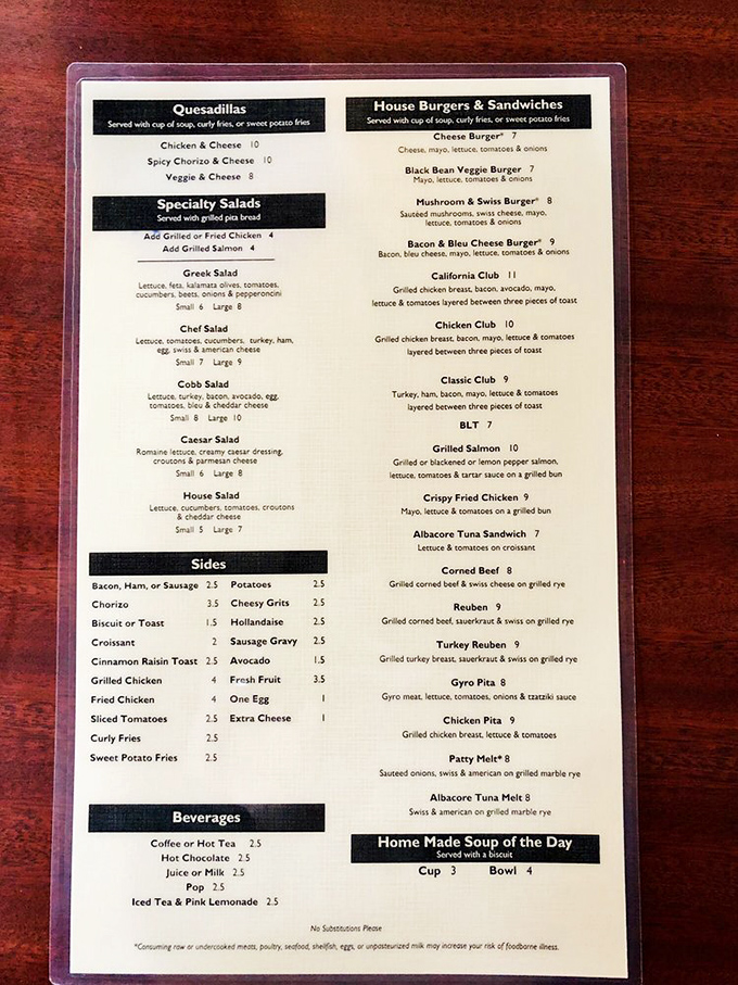 Decisions, decisions! This menu is like a roadmap to deliciousness. Pro tip: Close your eyes and point – you can't go wrong.