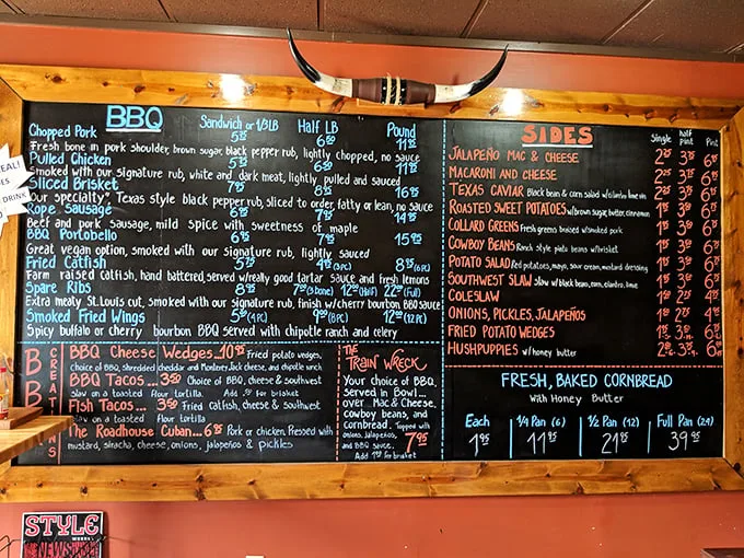 Decisions, decisions! Pappy's menu is a carnivore's dream, offering a mouthwatering array of smoked meats and classic sides.