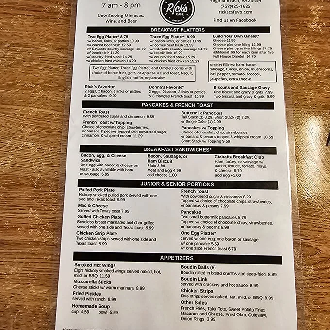 Behold, the sacred text of Rick's Cafe! This menu is a roadmap to culinary bliss, with each item promising a delicious adventure for your taste buds.