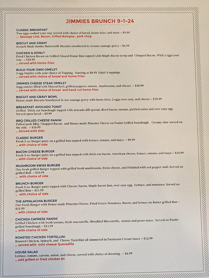 A menu that doesn't need fancy fonts or pretentious descriptions—just honest food at prices that won't make your wallet weep.