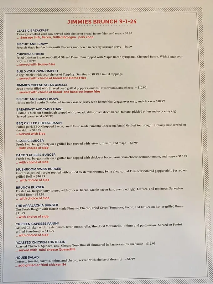 A menu that doesn't need fancy fonts or pretentious descriptions—just honest food at prices that won't make your wallet weep.