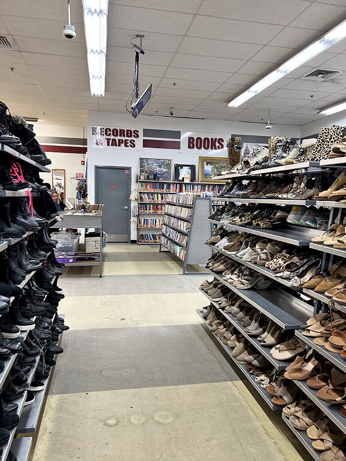 "If Imelda Marcos had a garage sale, it might look something like this. From stilettos to sneakers, there's a sole mate for everyone here!"