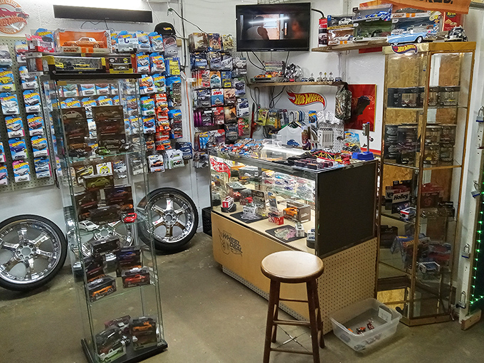 Hot Wheels heaven! This booth is every collector's dream, with enough miniature cars to recreate a tiny version of "Fast and Furious."