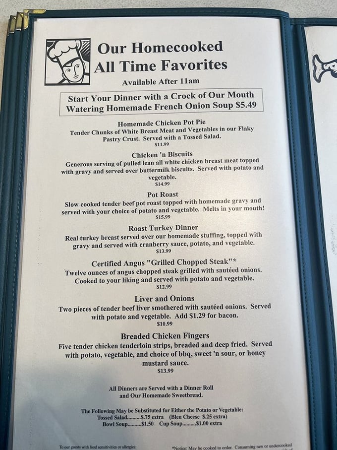 Behold, the menu of champions! Each item is a contender for the comfort food hall of fame. Choosing just one might be harder than solving a Rubik's Cube blindfolded.