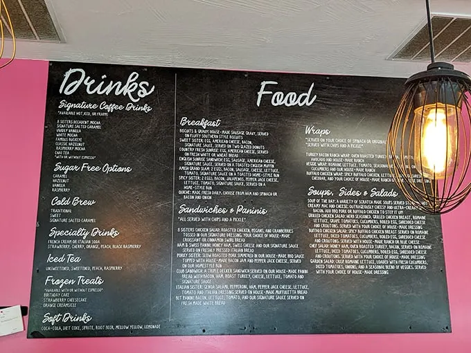 Decisions, decisions! This menu board is a tantalizing roadmap to culinary bliss. Pro tip: Everything looks good, so close your eyes and point!