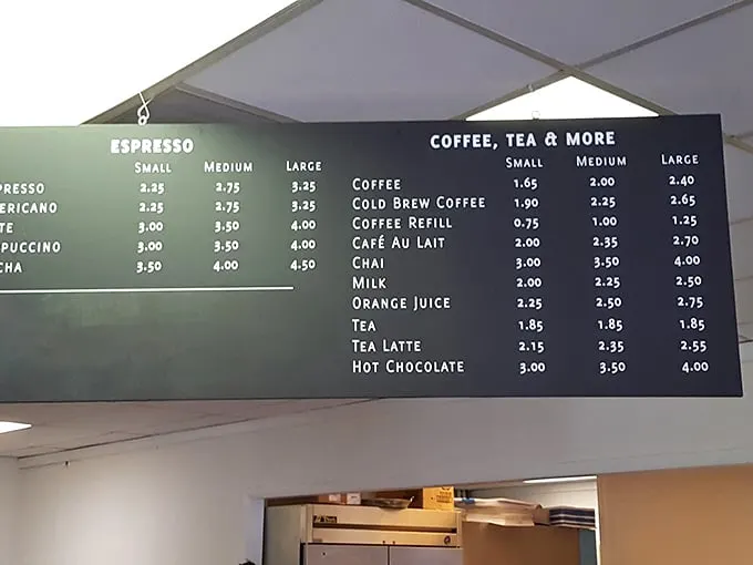 Decisions, decisions! This menu board is like a choose-your-own-adventure book, but every ending is deliciously caffeinated.