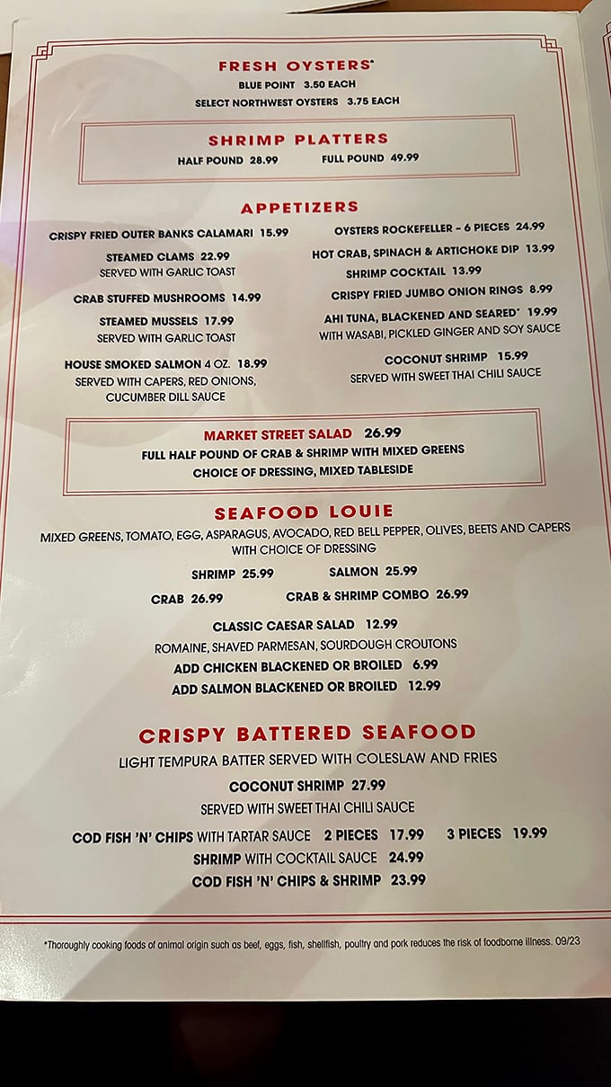 A menu that reads like a love letter to the sea. Choosing just one dish? That's like picking a favorite child – nearly impossible!