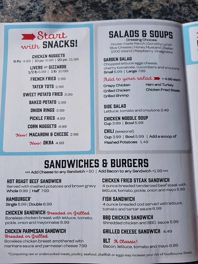 This menu isn't just a list of food—it's a roadmap to happiness. When they suggest "Start with Snacks," take it as divine culinary guidance.