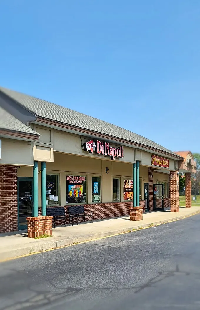 Sunlight gleams off Pizza Di Napoli's storefront—a beacon of hope for Middletown residents seeking authentic Neapolitan-inspired bliss.