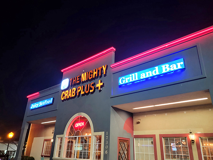 By day, mild-mannered restaurant. By night, seafood superhero! The Mighty Crab is here to save your taste buds from boring meals.