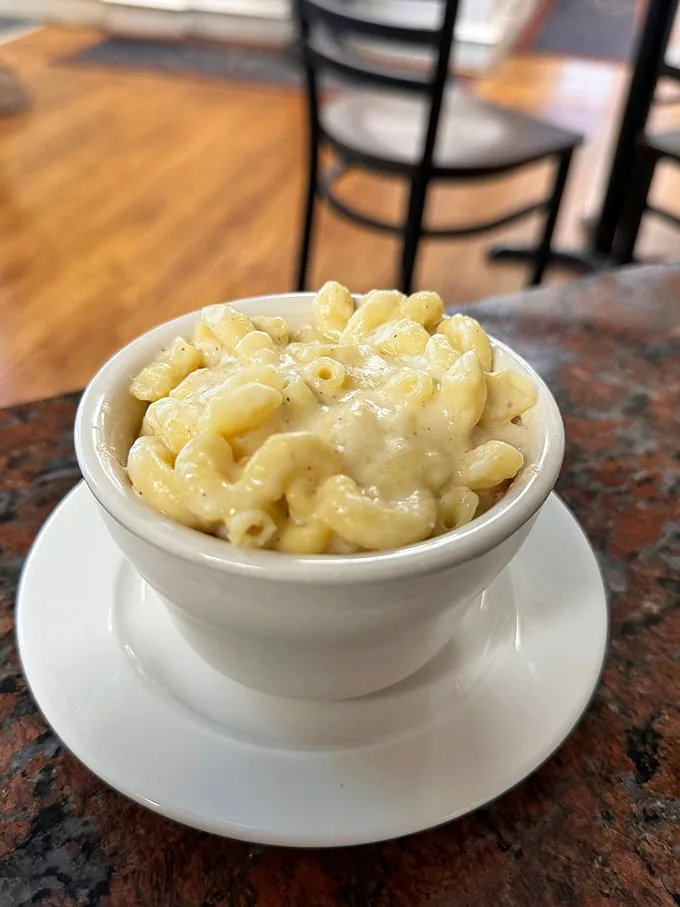 Behold, the holy grail of comfort food! This mac and cheese is so creamy and indulgent, it might just make you forget your own name.
