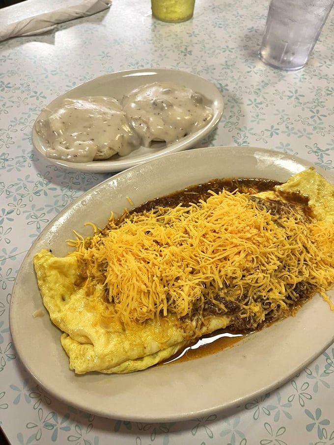Cincinnati's answer to the question, "What if an omelet and chili had a delicious baby?" Pure Midwest magic on a plate.