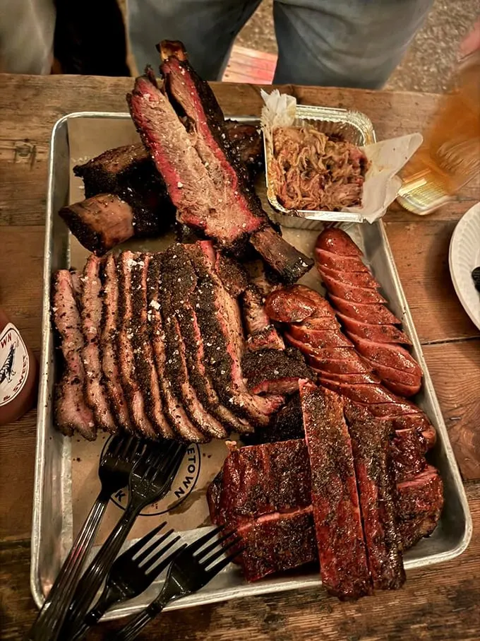 Holy smokes, Batman! This barbecue platter is a superhero team-up of meats that'll save you from hunger faster than you can say "Pass the sauce!"