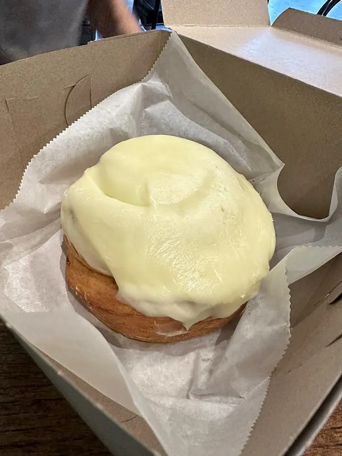 Behold, the Cream Cheese Cinnamon Roll! It's not just breakfast, it's a warm hug for your soul on a plate.