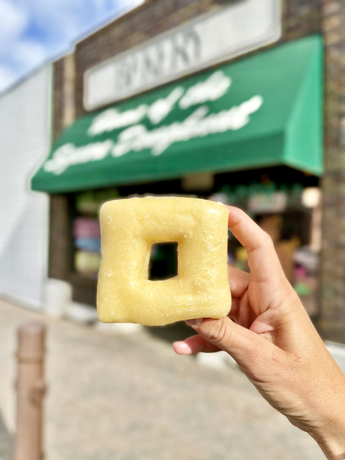 Who says you can't be square and cool? This donut is breaking all the rules.