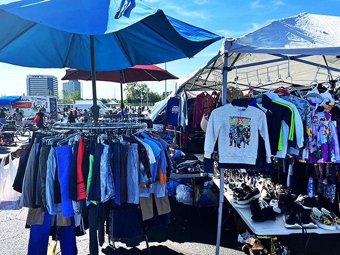 Clothes encounters of the thrift kind! From vintage tees to modern threads, this booth is a fashion time machine for the savvy shopper.