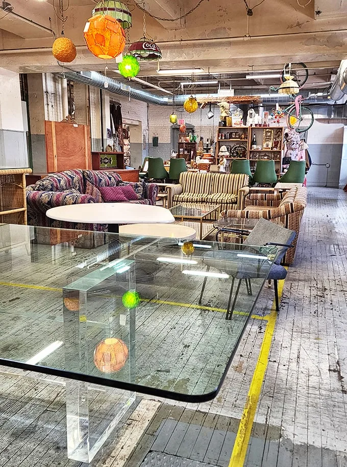 It's like your grandma's living room had a wild party with a 1970s disco. This eclectic furniture collection is a feast for the eyes and a test for your willpower.
