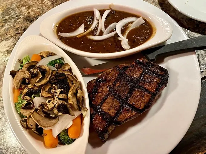 Steak so good, it'll make you want to write home to mama. Just look at that char – it's like edible artwork!