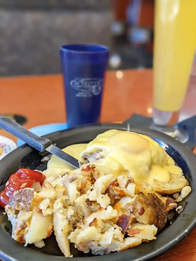 Corned beef benedict: Eggs Benedict's rebellious cousin. It's what happens when Irish tradition crashes an all-American breakfast party.