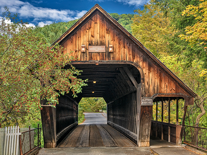 The Middle Covered Bridge: A wooden time machine that transports you back to simpler times. Just don't expect your GPS to work inside.