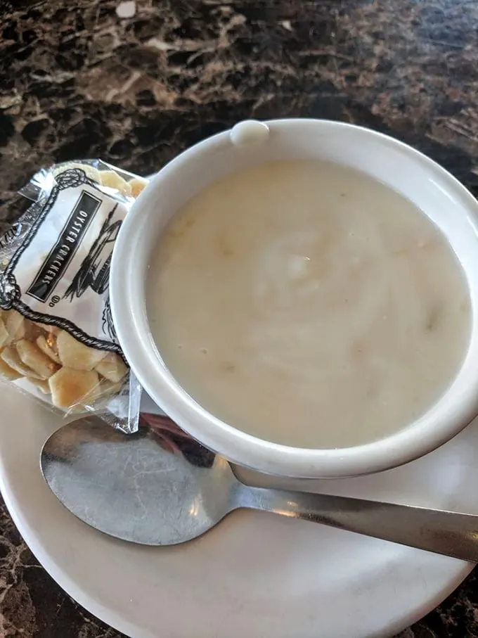 New England, meet Big Sky Country! This clam chowder looks so authentic, you'll be checking for lobster traps outside.