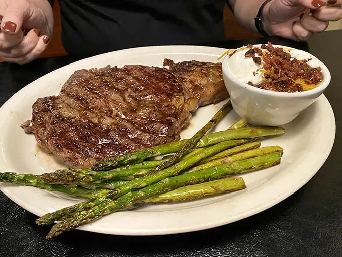 Ribeye perfection meets loaded mash mountain! It's a flavor explosion that'll have you contemplating a move to Flavortown.