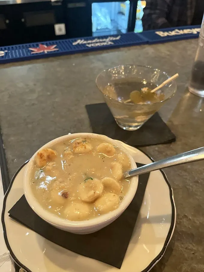 Double trouble, chowder lovers! Paired with a crisp martini, it's a match made in Neptune's kitchen. Poseidon's got nothing on this duo!
