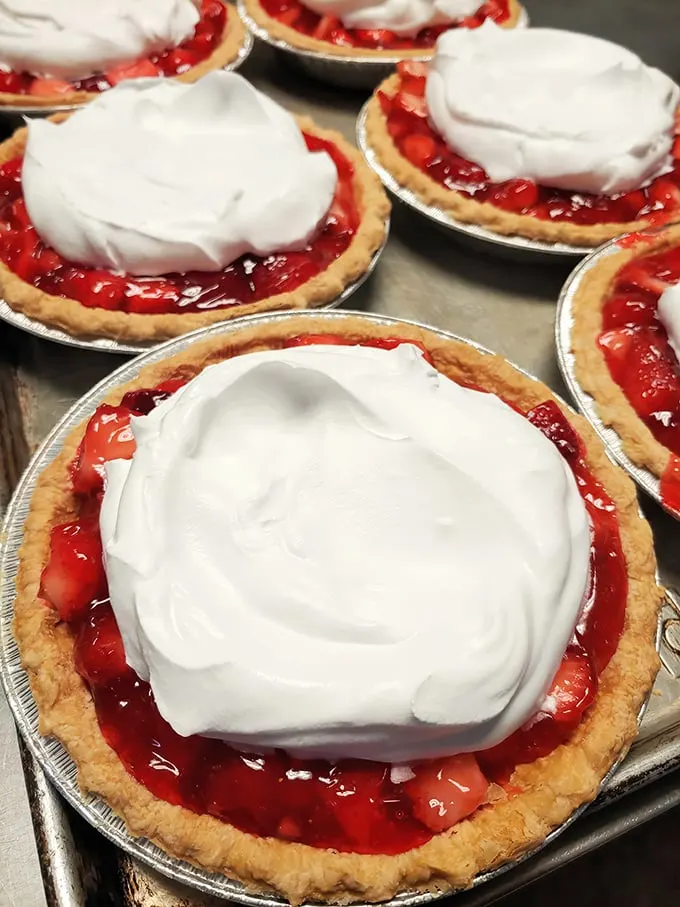 Strawberry fields forever? Nah, just strawberry pies for now. These beauties are so red, they'd make a fire truck blush.