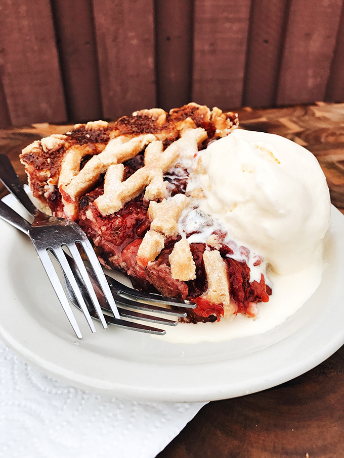 A slice of heaven on a plate! This strawberry rhubarb pie is the perfect marriage of sweet and tart – like a rom-com for your taste buds.