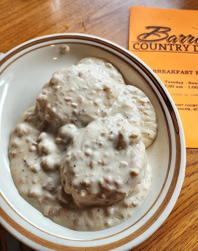 Biscuits and gravy: The breakfast of champions! This creamy, peppery concoction could make even your grumpiest morning persona crack a smile.