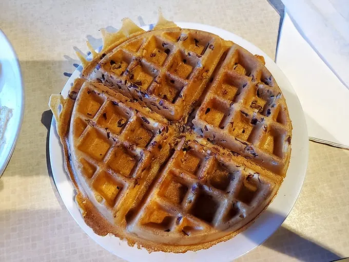 Crispy on the outside, fluffy on the inside – this waffle is the Goldilocks of breakfast foods. Just right and ready for your fork.
