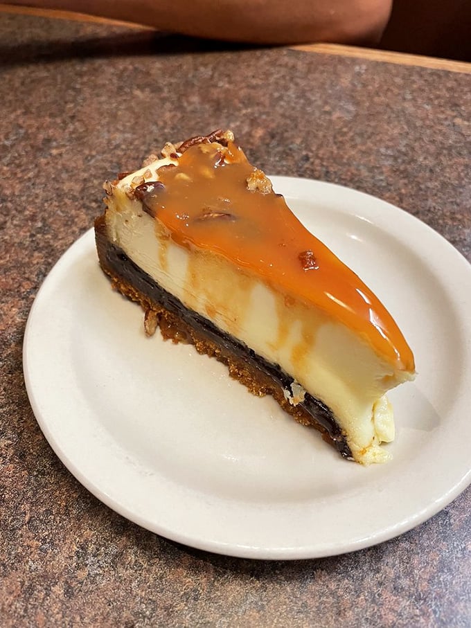 Cheesecake that's dressed to impress! This slice is ready for its close-up, and trust me, you're ready to devour it.
